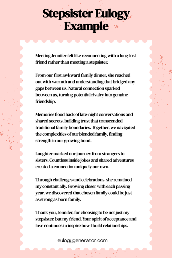 5 Step-Sister Eulogy Templates to Use as Inspiration - Eulogies By Jen