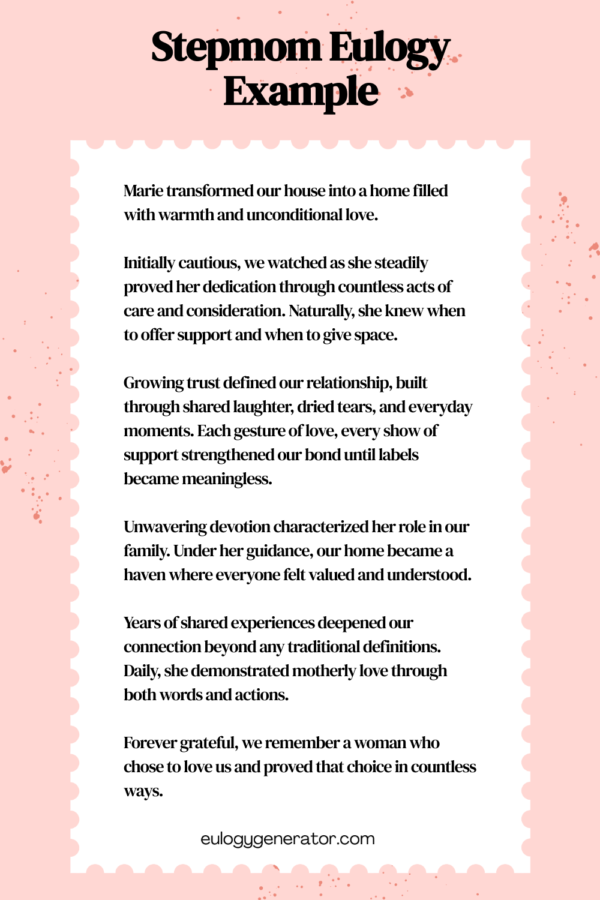 5 Step-Mom Eulogy Templates to Use as Inspiration - Eulogies By Jen