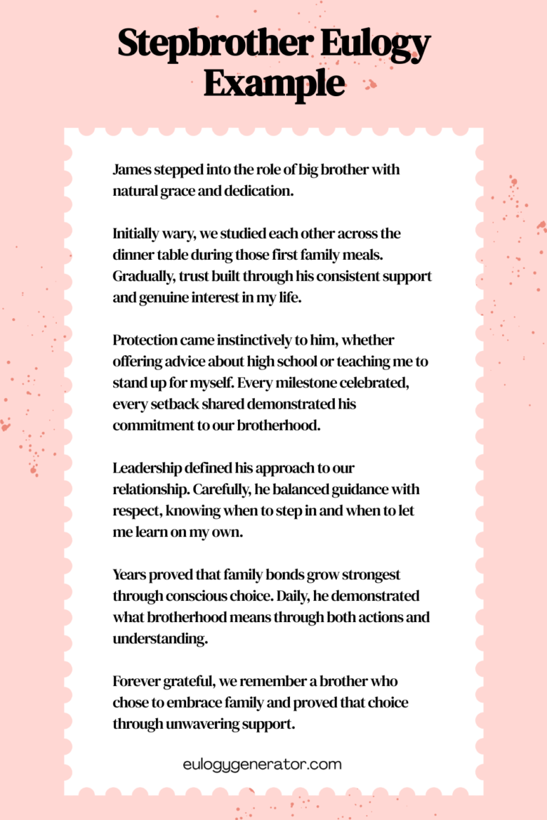 5 Step-Brother Eulogy Templates to Use as Inspiration - Eulogies By Jen