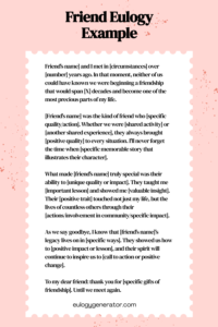 5 Friend Eulogy Templates to Use as Inspiration - Eulogies By Jen