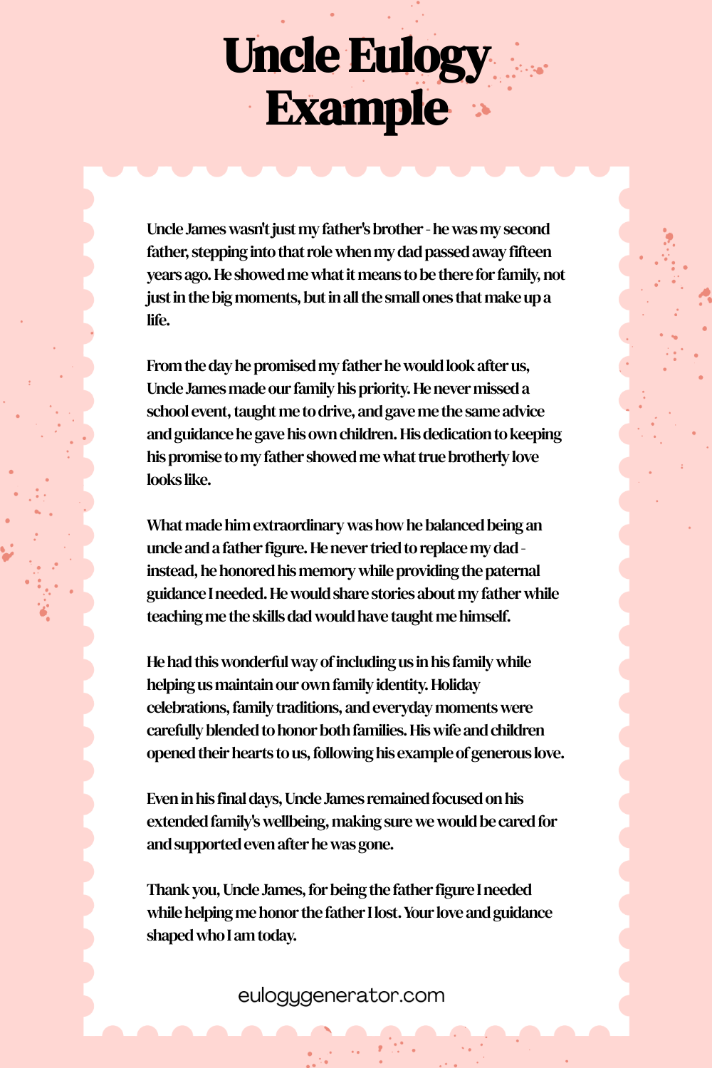 5 Uncle Eulogy Templates to Use as Inspiration - Eulogies By Jen