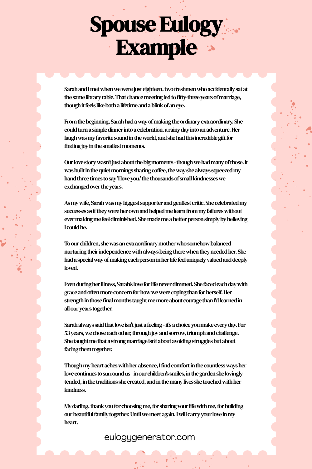 5 Spouse Eulogy Templates to Use as Inspiration - Eulogies By Jen