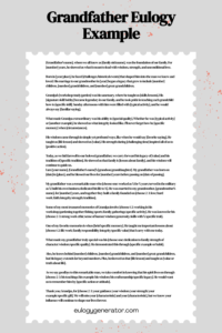 5 Grandfather Eulogy Templates to Use as Inspiration - Eulogies By Jen