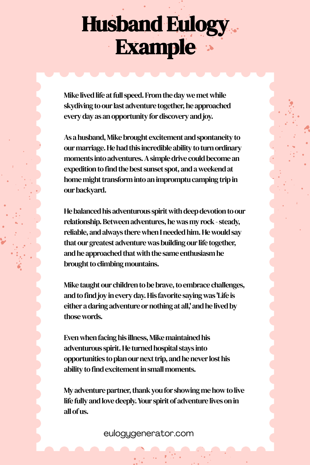 5 Husband Eulogy Templates to Use as Inspiration - Eulogies By Jen