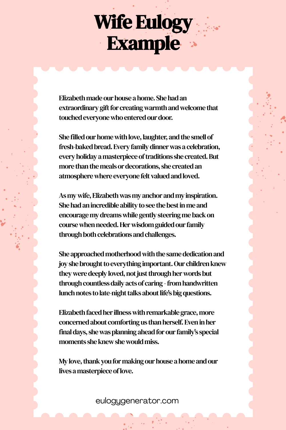 5 Wife Eulogy Templates to Use as Inspiration - Eulogies By Jen