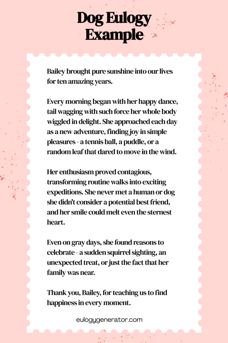 5 Dog Eulogy Templates to Use as Inspiration - Eulogies By Jen