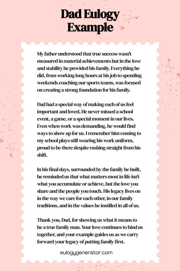 5 Dad Eulogy Templates to Use as Inspiration - Eulogies By Jen